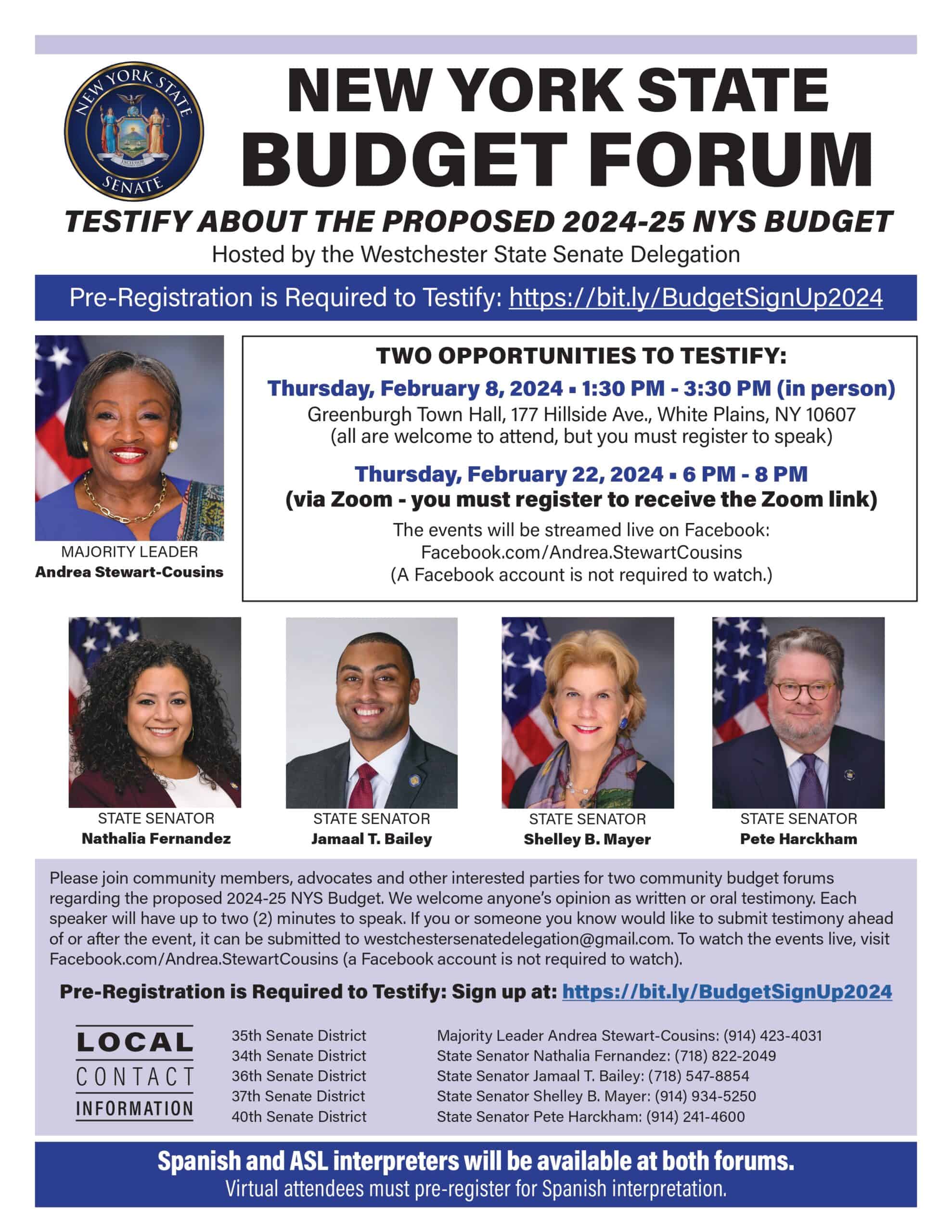 New York State Senate-Westchester Delegation Seeks Local Input on Gov ...
