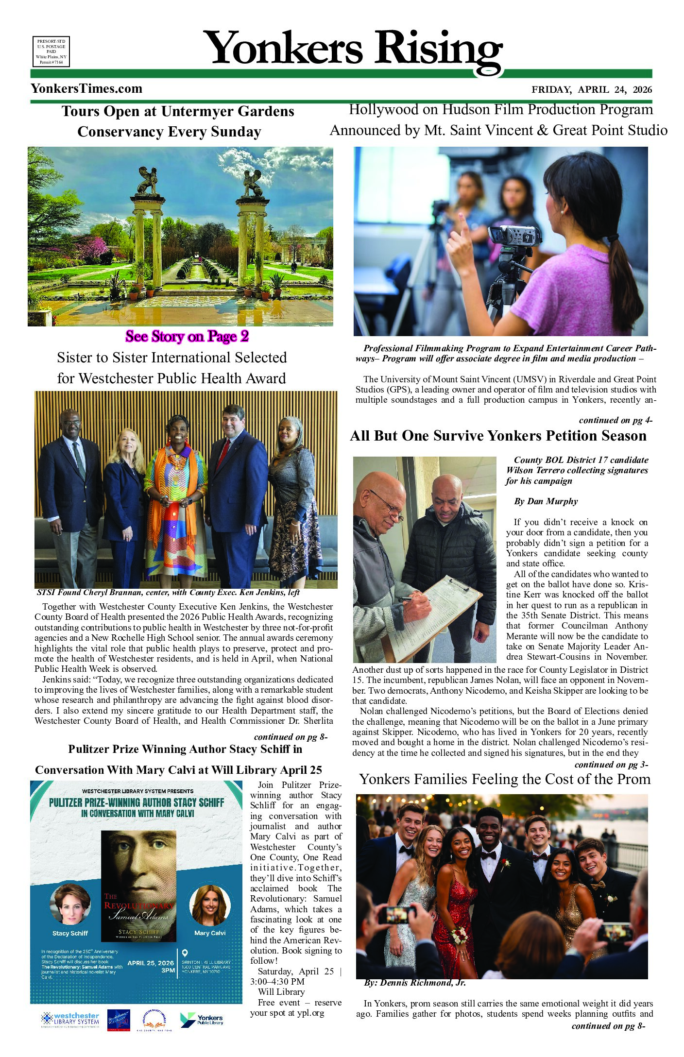 Yonkers Rising April 24, 2026 PDF | Yonkers Times